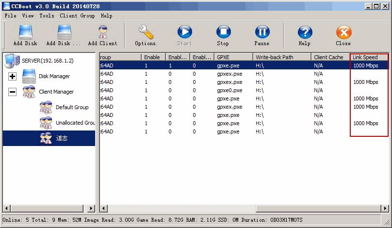 Link Speed Function Added Ccboot V30 Diskless Boot System