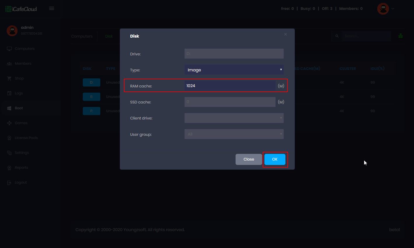 CCBoot Cloud wiki - Disk management