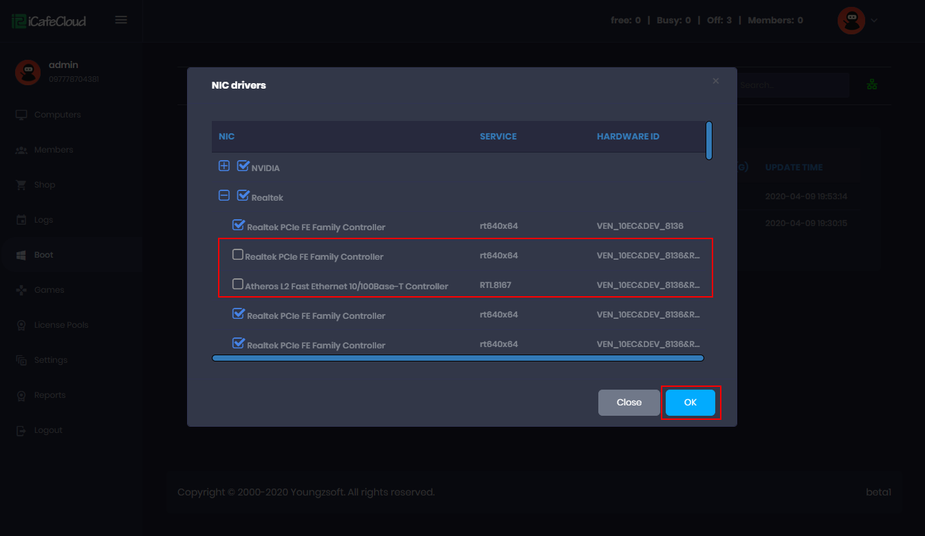 CCBoot Cloud wiki - Add NIC drivers to image