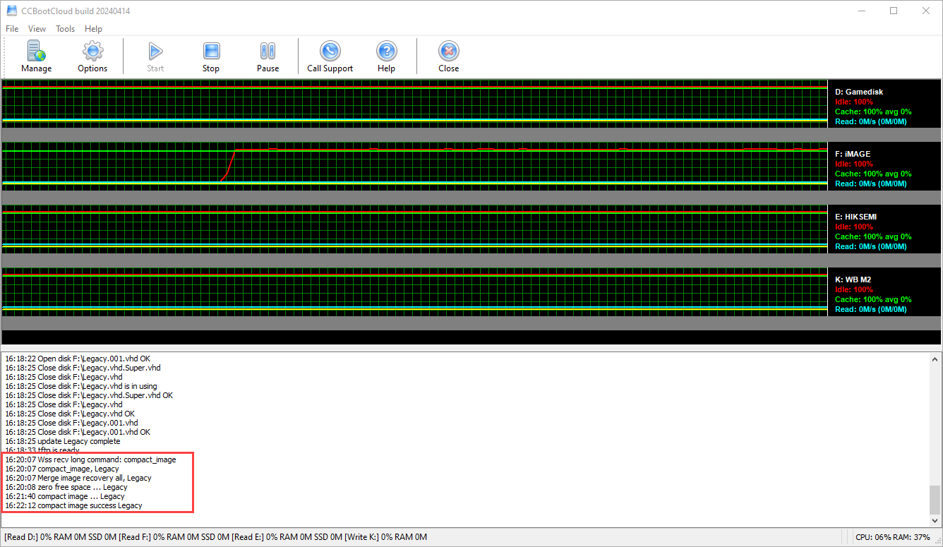 CCBoot Cloud wiki - ISCSI Cache settings