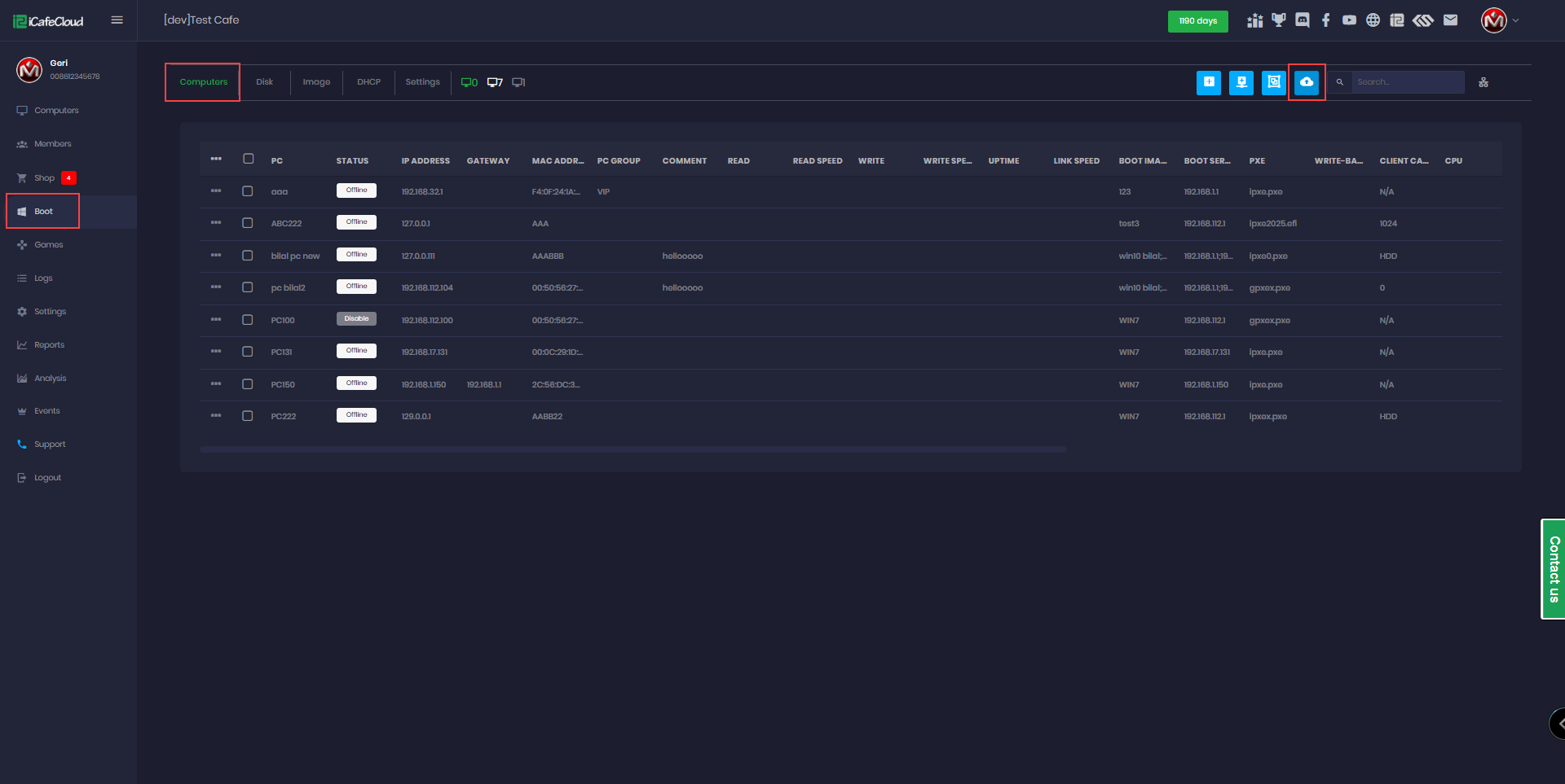CCBoot Cloud wiki - Disk management