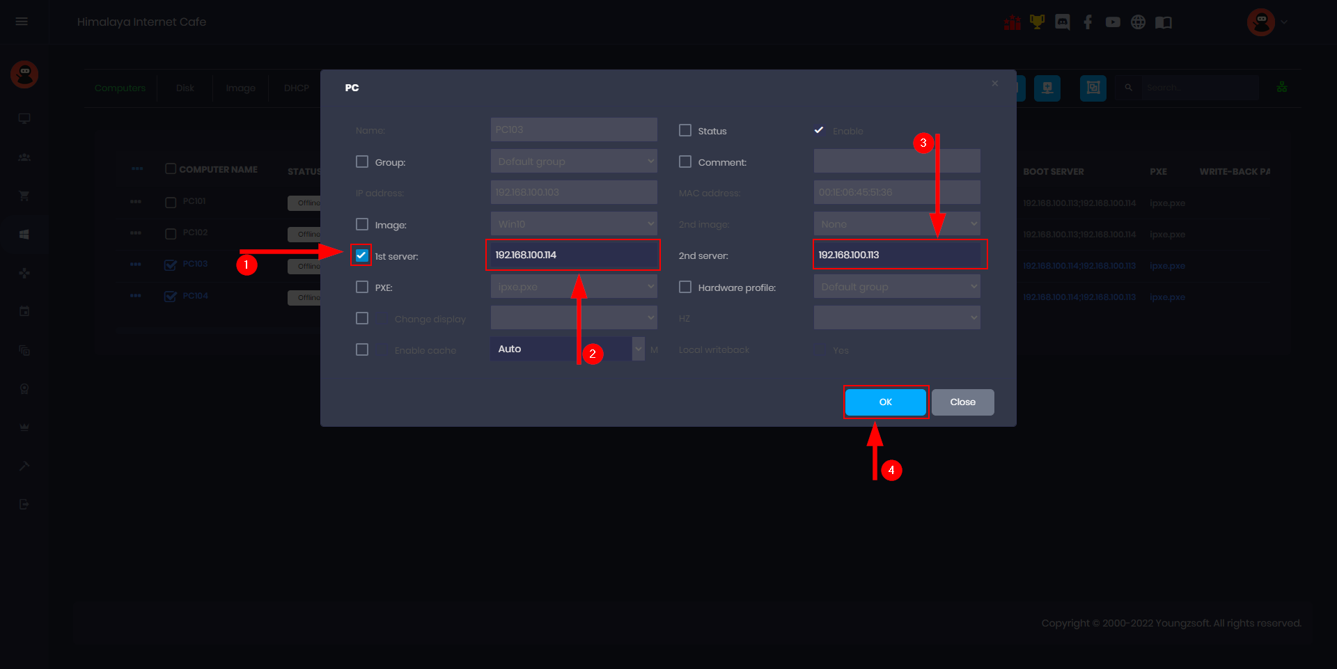CCBoot Cloud wiki - Additional options in CCBoot client