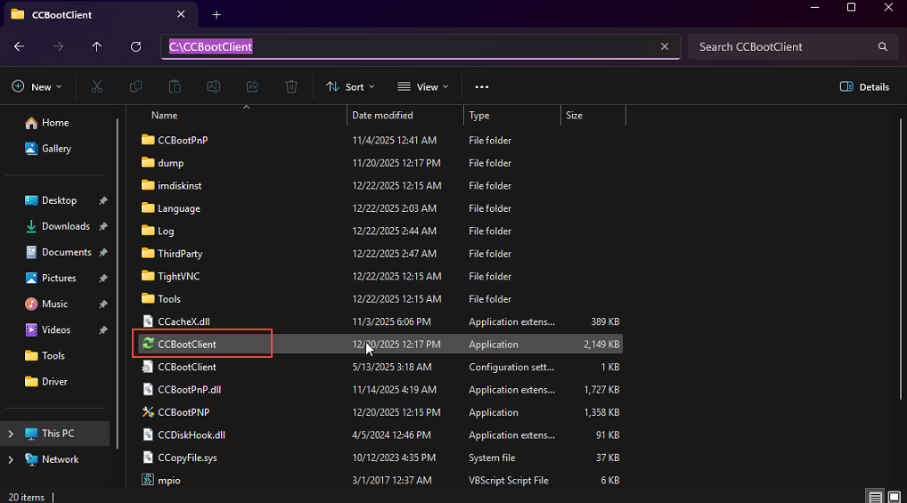 CCBoot Cloud wiki - Additional options in CCBoot client