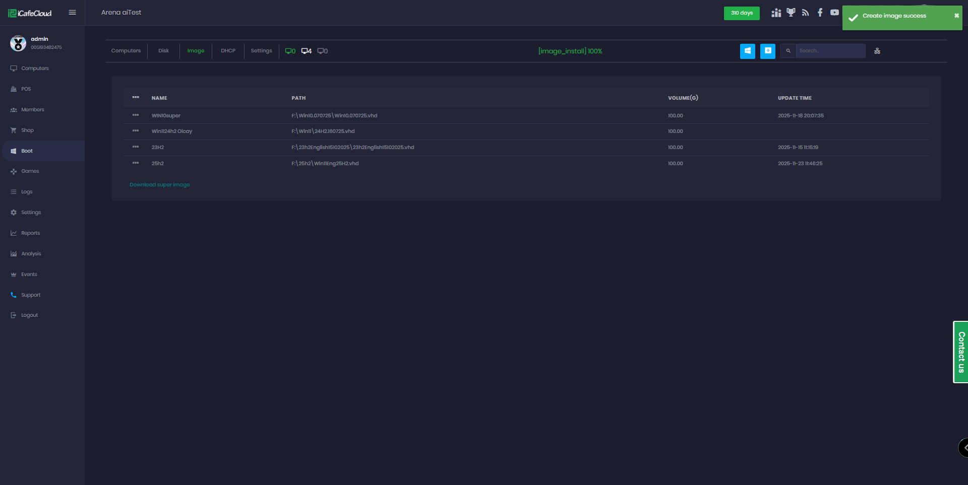 CCBoot Cloud wiki - Create boot image