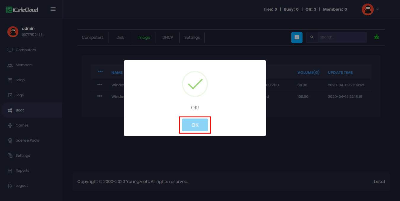 CCBoot Cloud wiki - Help menu