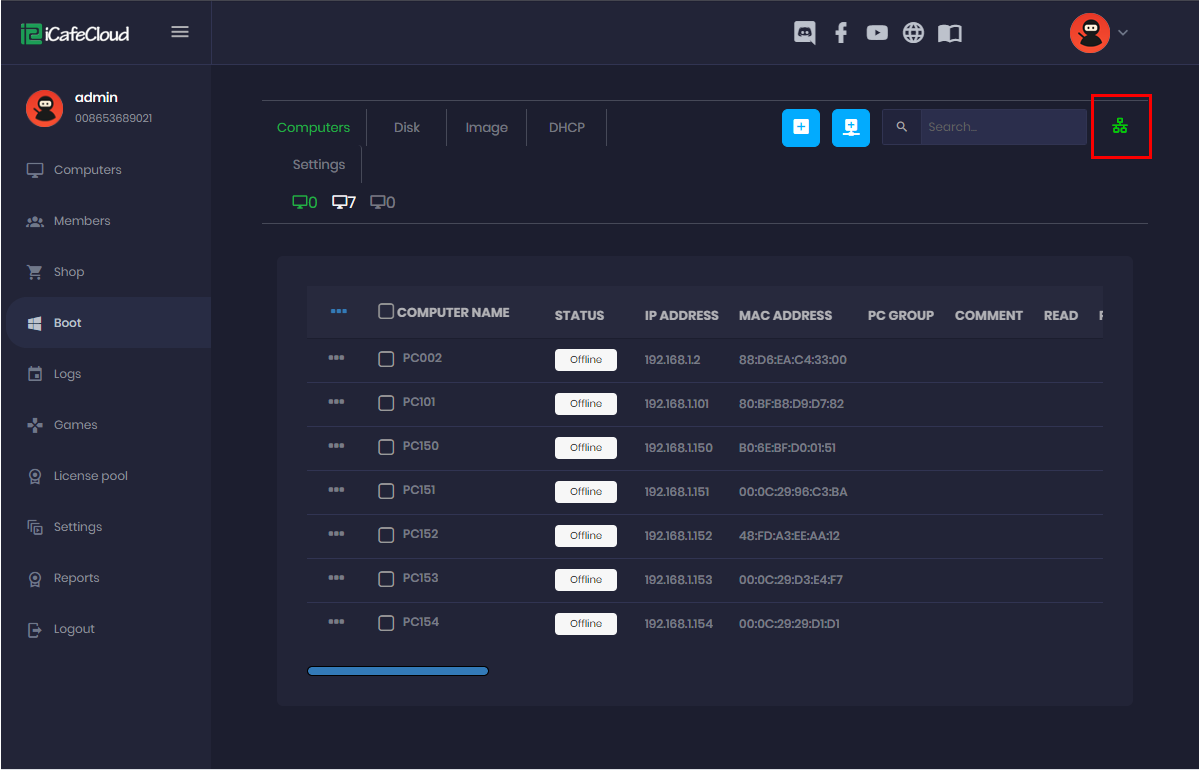 CCBoot Cloud wiki - Disable DHCP on Lan